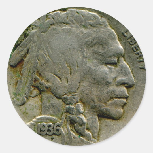 1936 US 'Buffalo' nickel heads sticker | Zazzle.com