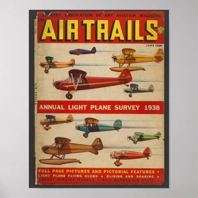 1938 Aviation Magazine Airplane Cover Art Print | Zazzle