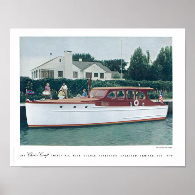 1938 Chris Craft Cruiser Poster | Zazzle