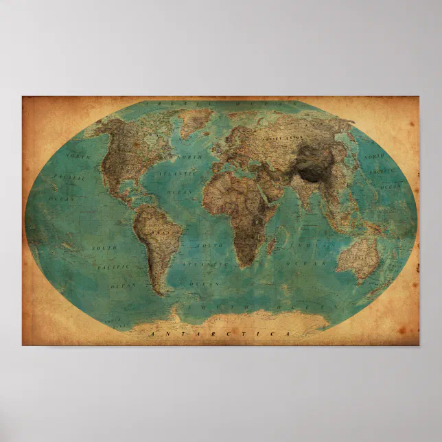 1938 Map of the World Poster | Zazzle