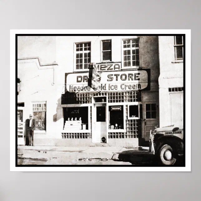 1940's Black & White Photo of Drug Store Poster | Zazzle