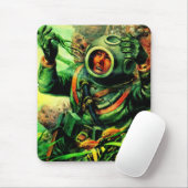1940s illustration undersea diver in diving helmet mouse pad | Zazzle