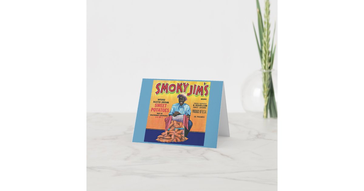 1940s Smoky Jim's sweet potato crate label Note Card | Zazzle