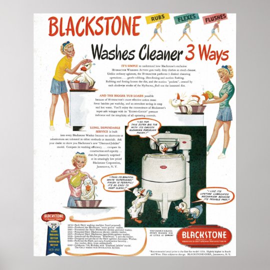 1940s Washing Machine Ad Poster | Zazzle.com
