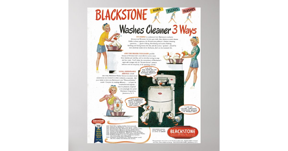 1940s Washing Machine Ad Poster | Zazzle