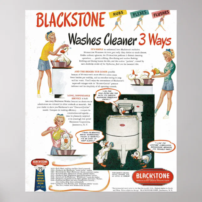 1940s Washing Machine Ad Poster | Zazzle