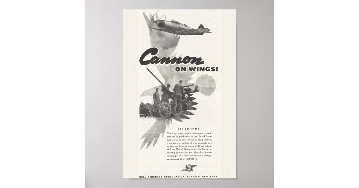 1941 Bell Aircraft Ad Poster | Zazzle
