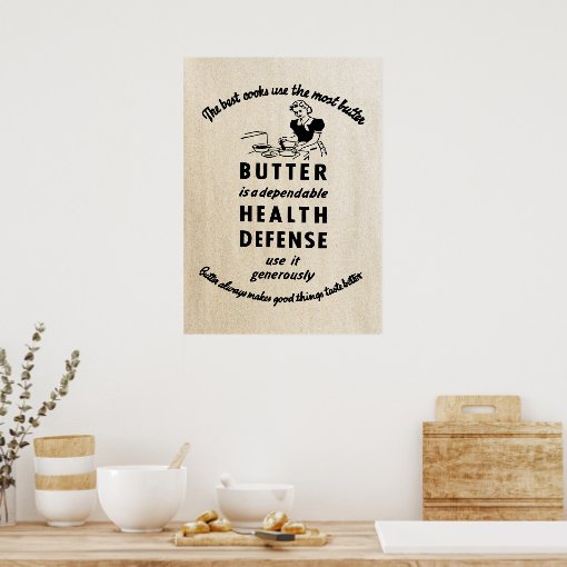 1941 Vintage Butter Ad Poster | Zazzle
