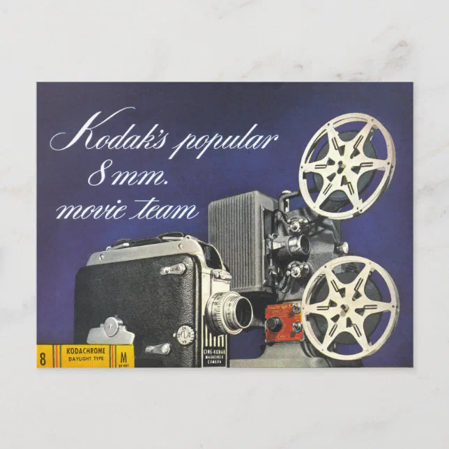 1942 Movie Camera and Projector Postcard | Zazzle