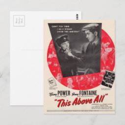 1942 This Above All movie poster Postcard | Zazzle