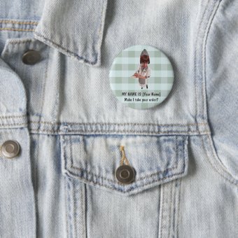 1950 DINER GAL WAITRESS NAME PIN - CUSTOMIZE! | Zazzle