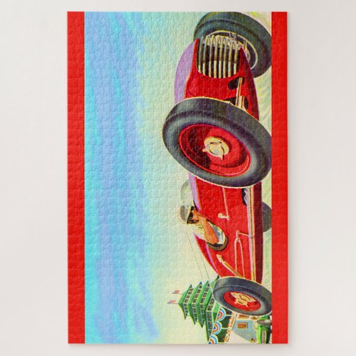 1950 red racing car jigsaw puzzle | Zazzle