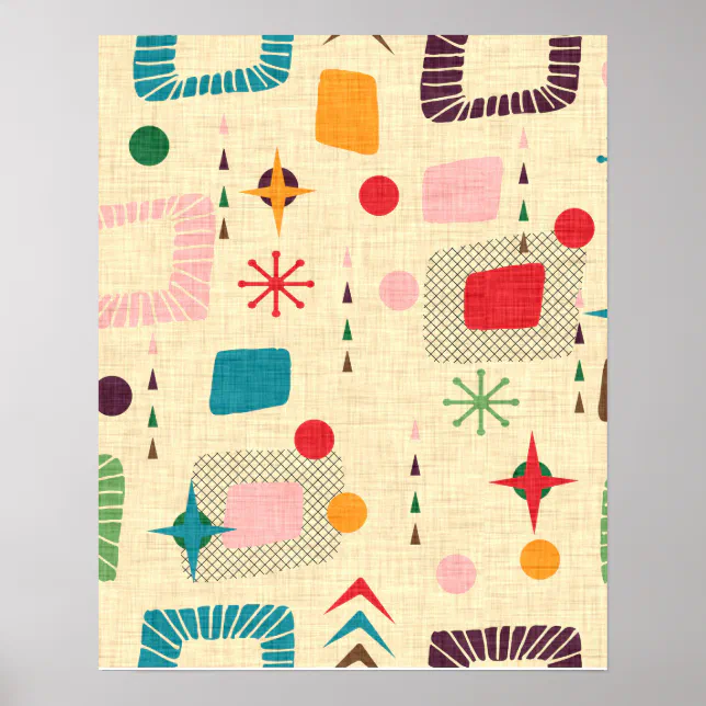 1950´s Atomic Pattern Poster | Zazzle