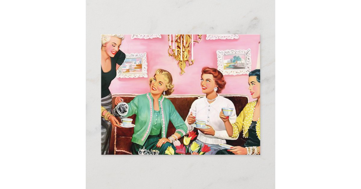 1950's Afternoon Tea Postcard | Zazzle