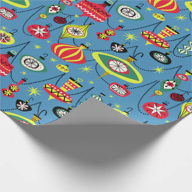 1950s Atomic Mid-Century Modern Christmas Wrapping Paper | Zazzle