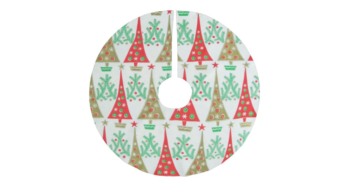 1950s Cartoon Christmas Tree Skirt | Zazzle