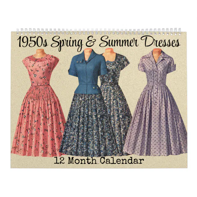 1950s Dresses Vintage Dress Designs Spring Summer Calendar | Zazzle