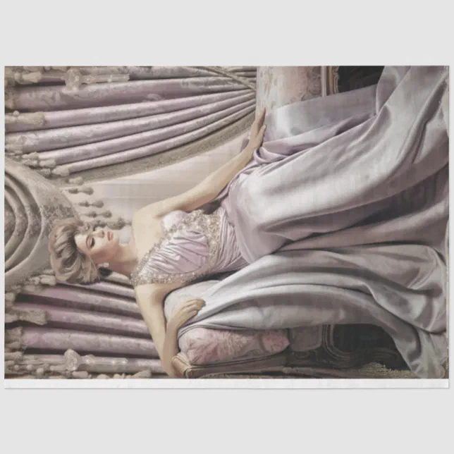1950's Glam Woman's Beauty Lilac Portrait Tissue Paper | Zazzle