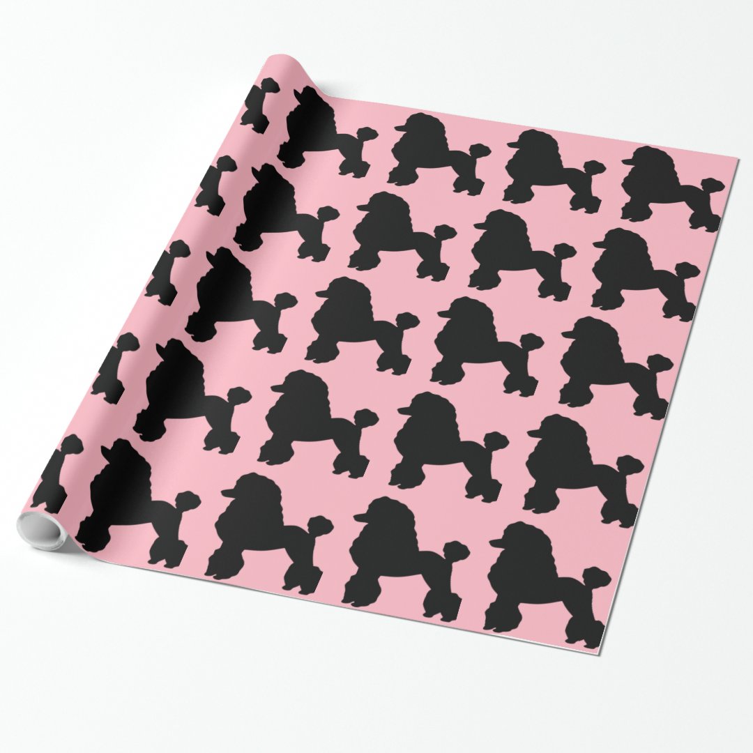 1950s Pink Poodle Skirt Inspired Wrapping Paper | Zazzle