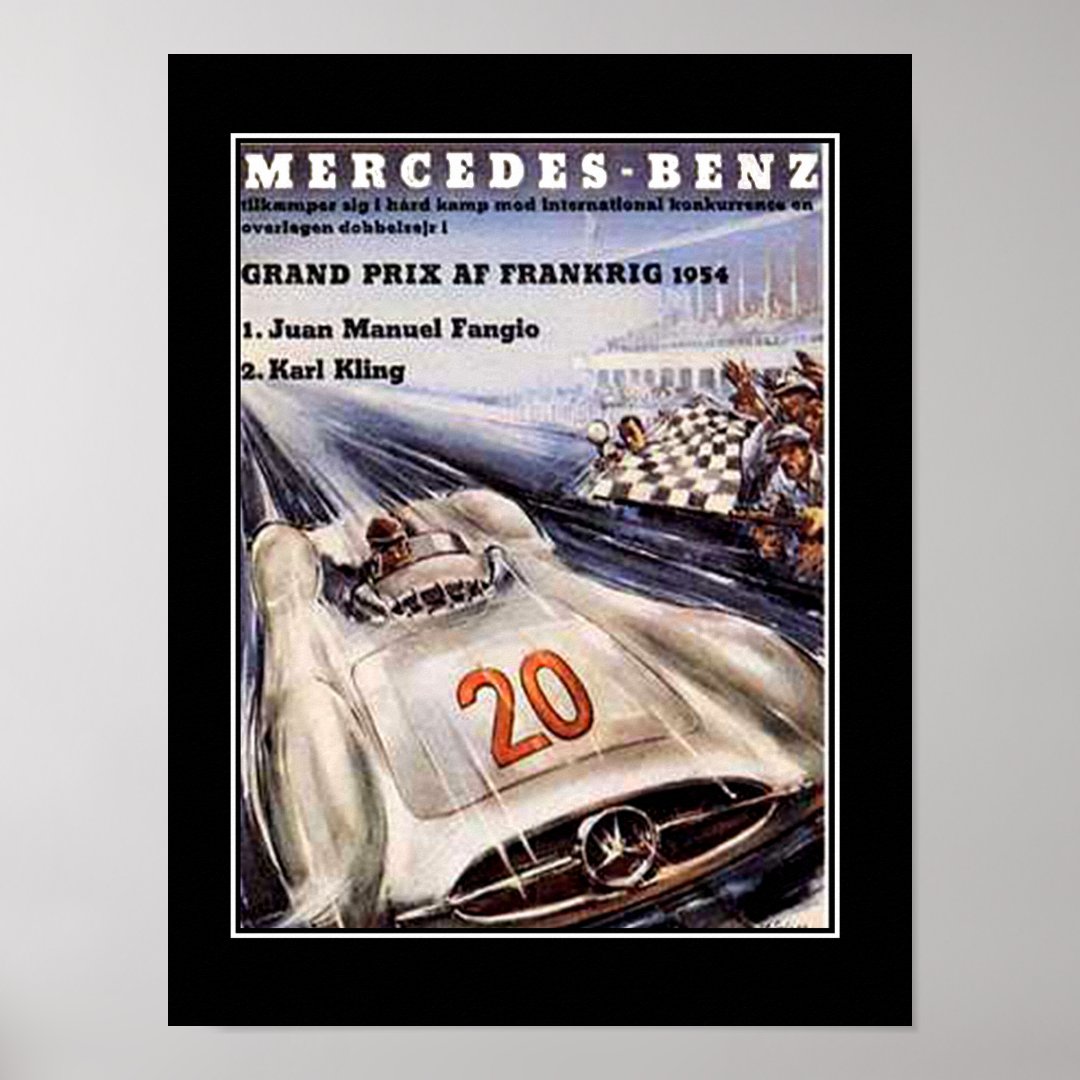 1950's Racing Car Vintage Poster | Zazzle