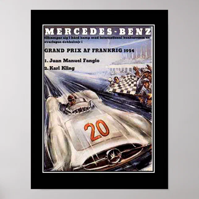 1950's Racing Car Vintage Poster | Zazzle
