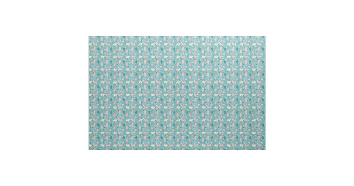 1950s Retro Atomic Pastel Pattern Fabric | Zazzle