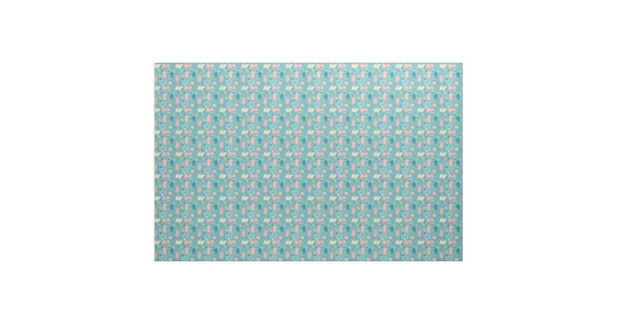 1950s Retro Atomic Pastel Pattern Fabric | Zazzle