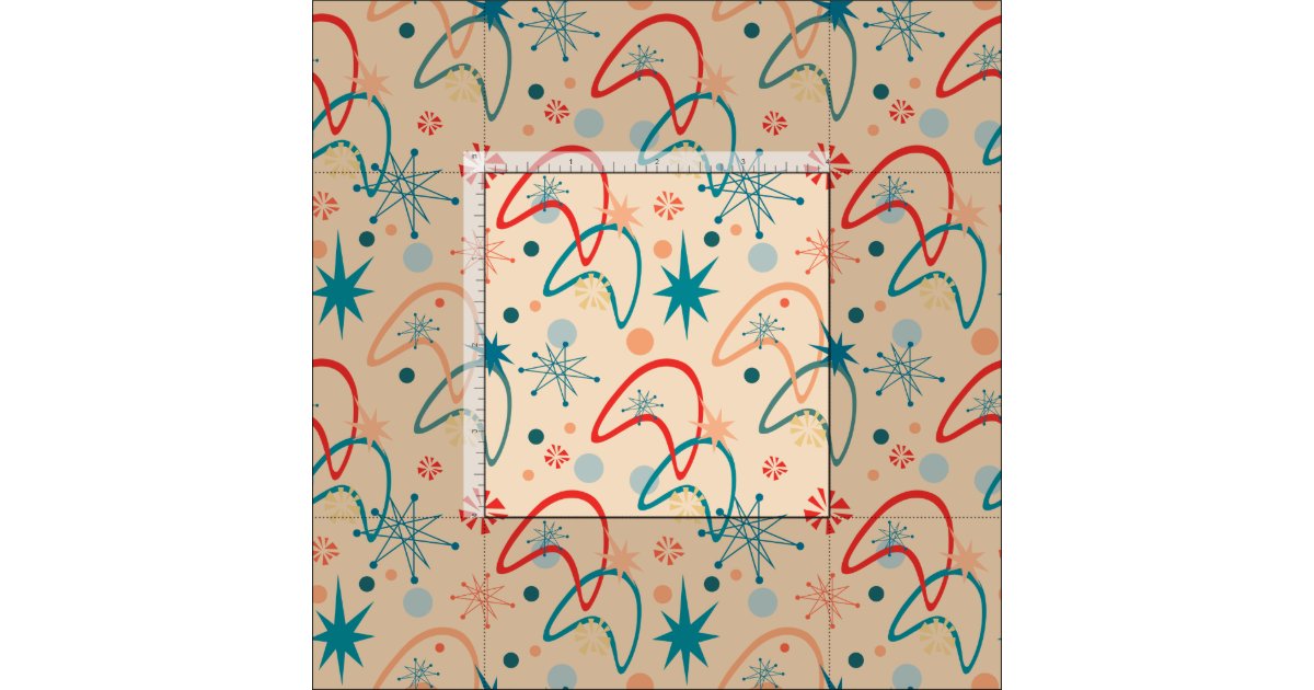 1950s Retro Atomic Pattern Fabric | Zazzle