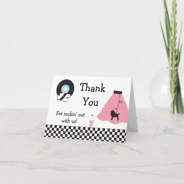 1950's Retro Party Thank You Card | Zazzle