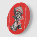 1950s Scottie dog in red Large Clock | Zazzle
