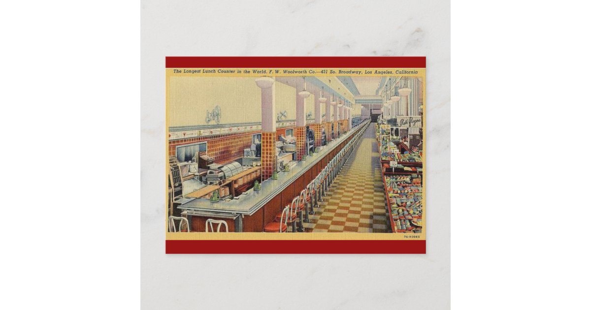 1950's Vintage Woolworth's Lunch Counter Postcard | Zazzle