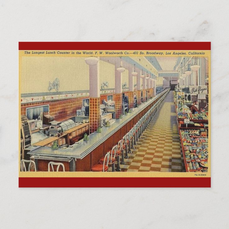 1950's Vintage Woolworth's Lunch Counter Postcard | Zazzle