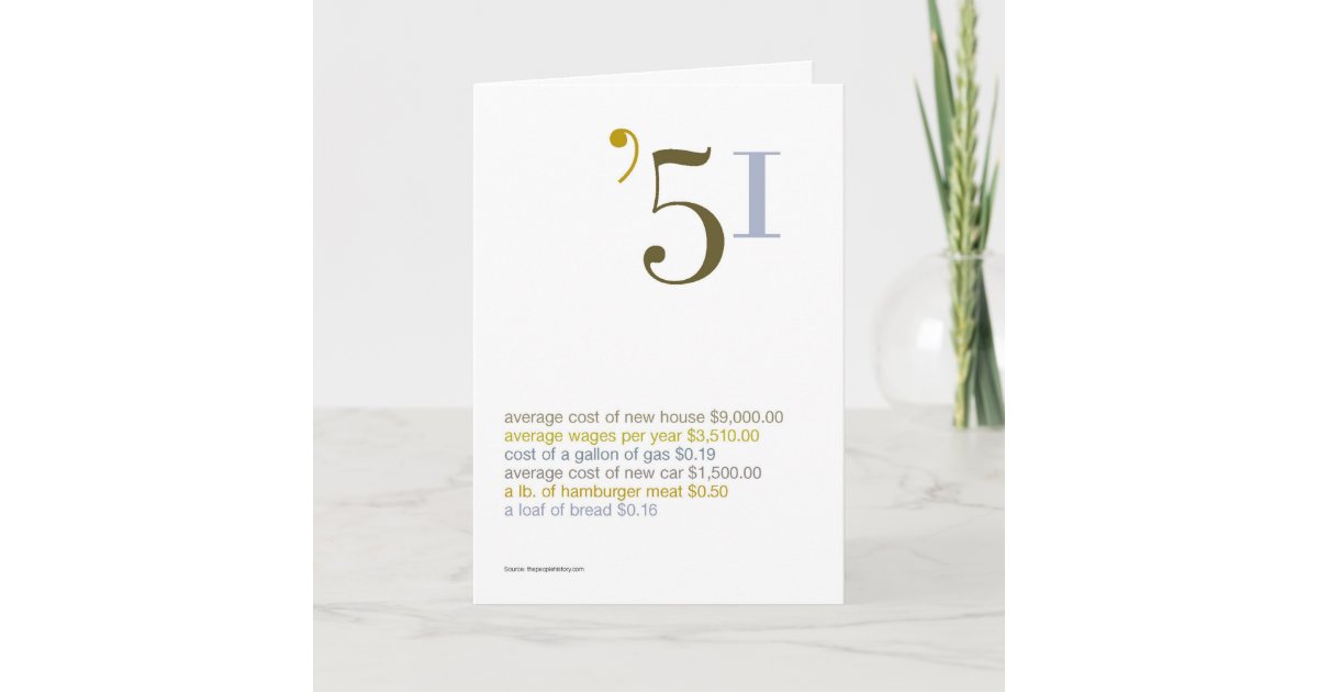 1951 Birthday Fun Facts Card | Zazzle