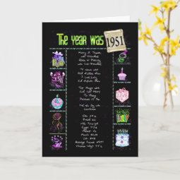 1951 Birthday Fun Facts Card | Zazzle