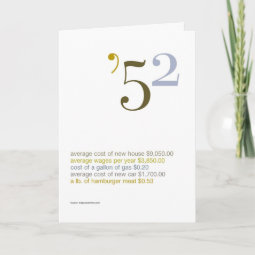 1952 Birthday Fun Facts Card | Zazzle