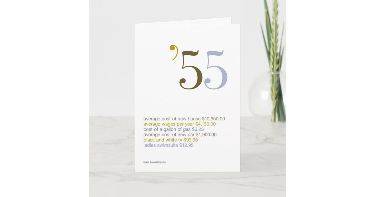 1955 Birthday Fun Facts Card | Zazzle