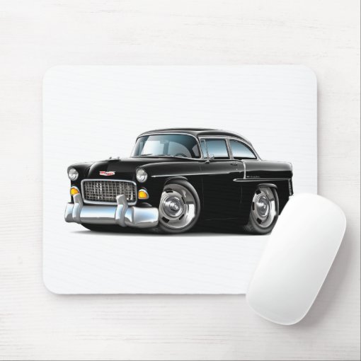 1955 Chevy Belair Black Car Mouse Pad | Zazzle