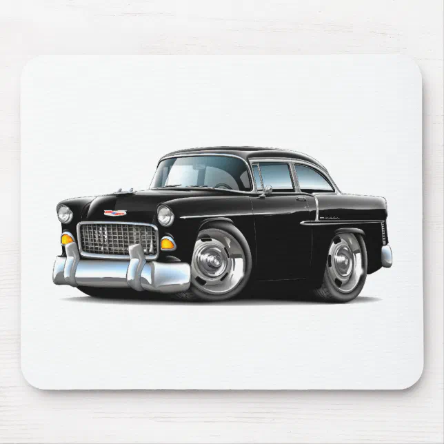 1955 Chevy Belair Black Car Mouse Pad | Zazzle