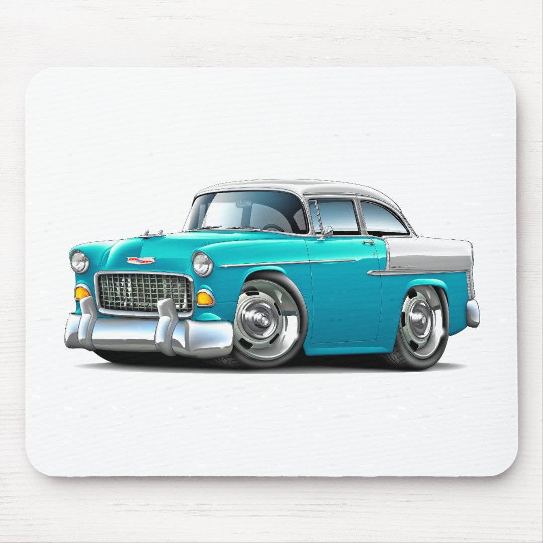 1955 Chevy Belair Turquoise-White Car Mouse Pad | Zazzle