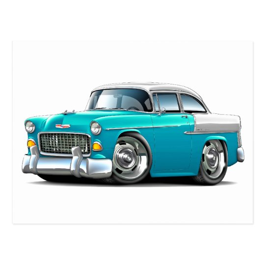 1955 Chevy Belair Turquoise-White Car Postcard | Zazzle.com