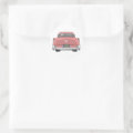 1955 Pink Cadillac Classic Round Sticker | Zazzle