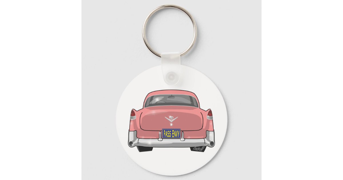 1955 Pink Cadillac Keychain | Zazzle