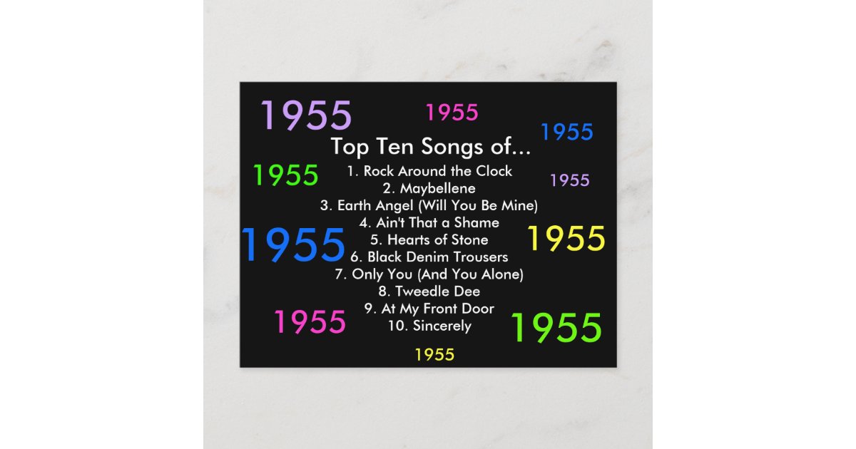 1955 Songs Postcard | Zazzle