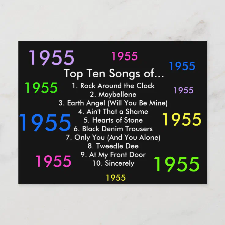 1955 Songs Postcard | Zazzle