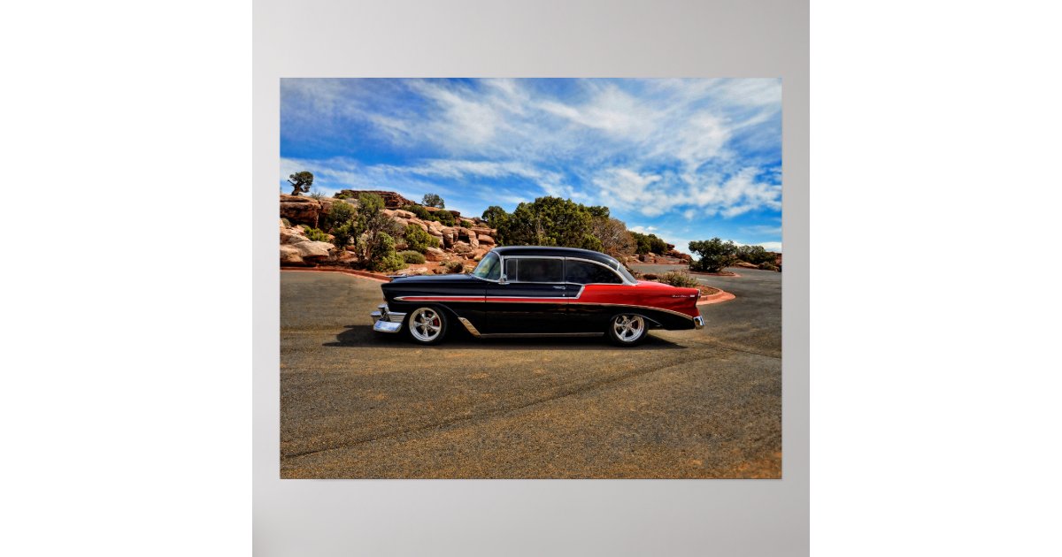 1956 chevy bel air street rod poster | Zazzle