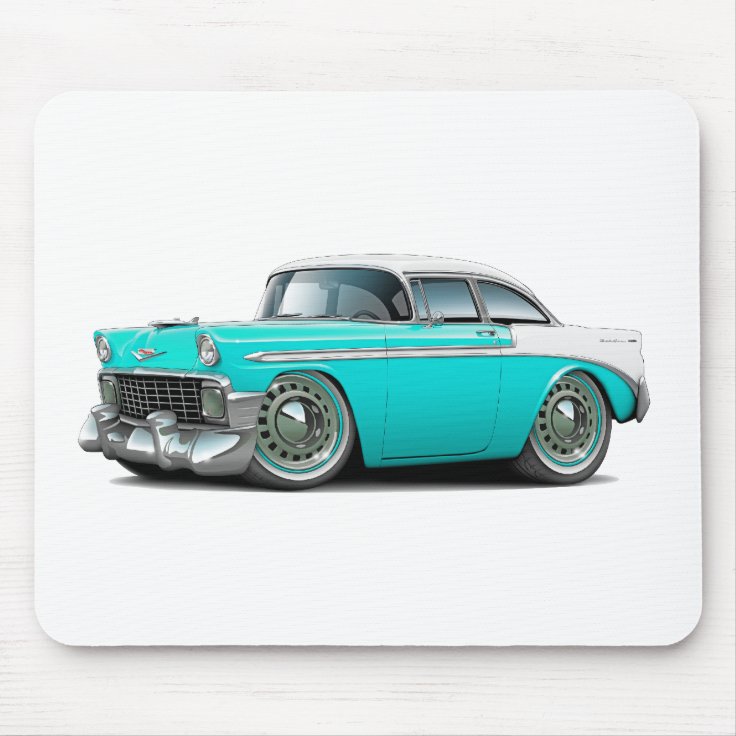 1956 Chevy Belair Turquoise-White Car Mouse Pad | Zazzle