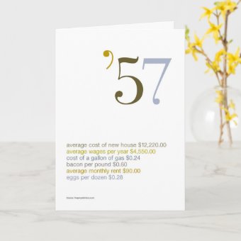 1957 Birthday Fun Facts Card | Zazzle