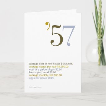 1957 Birthday Fun Facts Card | Zazzle