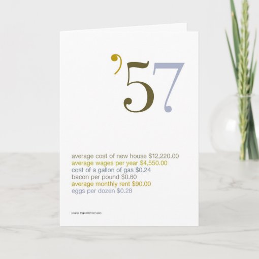 1957 Birthday Fun Facts Card | Zazzle