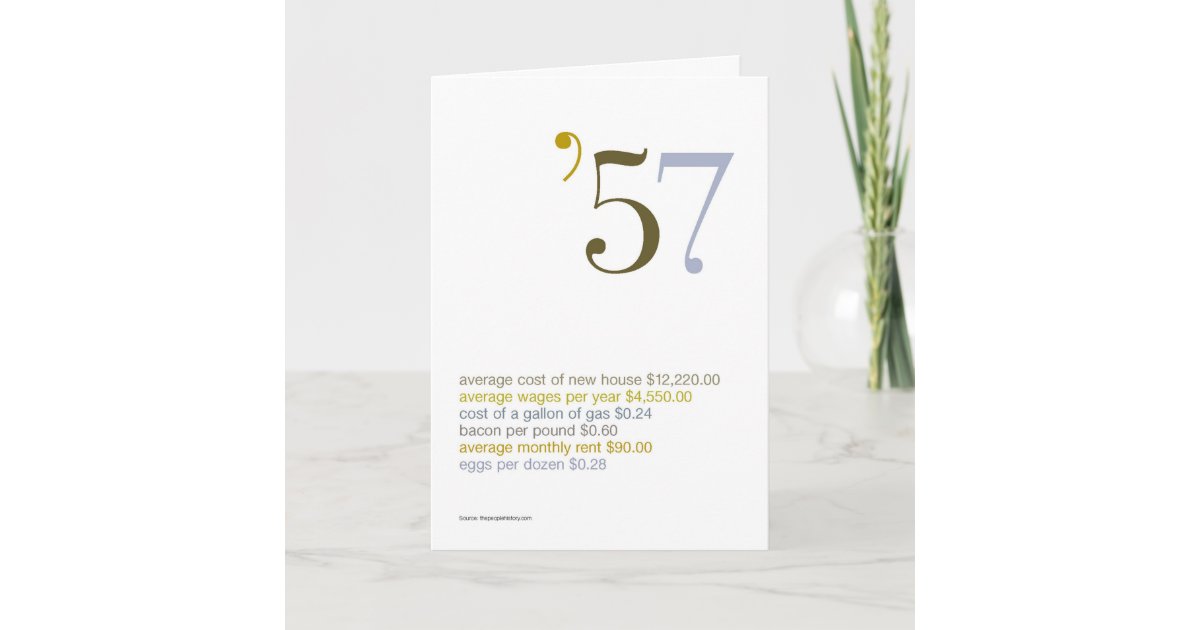 1957 Birthday Fun Facts Card | Zazzle